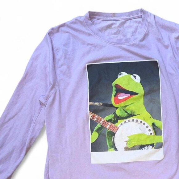 The Muppets | Tops | Purple Kermit The Frog Muppets Disney Graphic Long ...